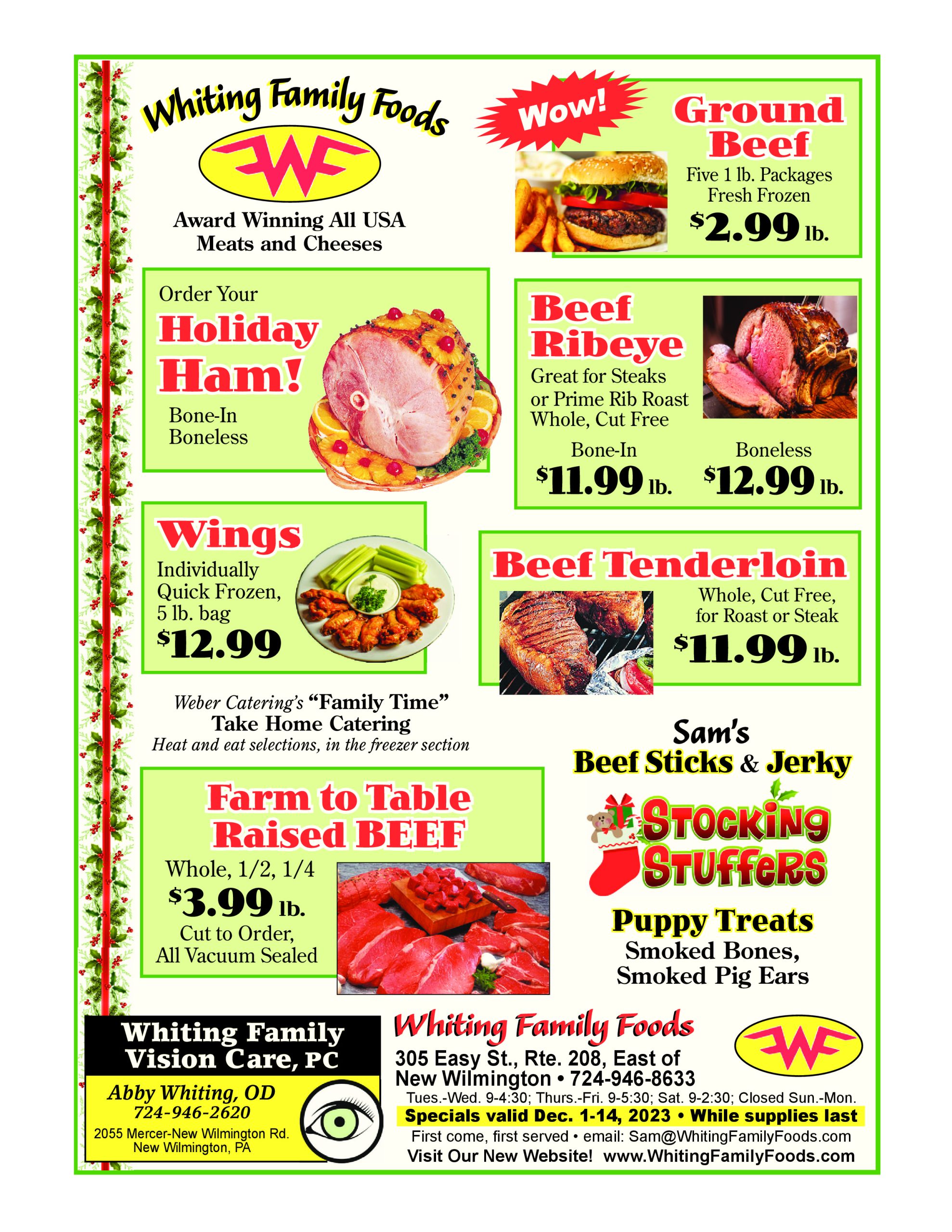 Pricelist / Specials - Whiting Family Foods