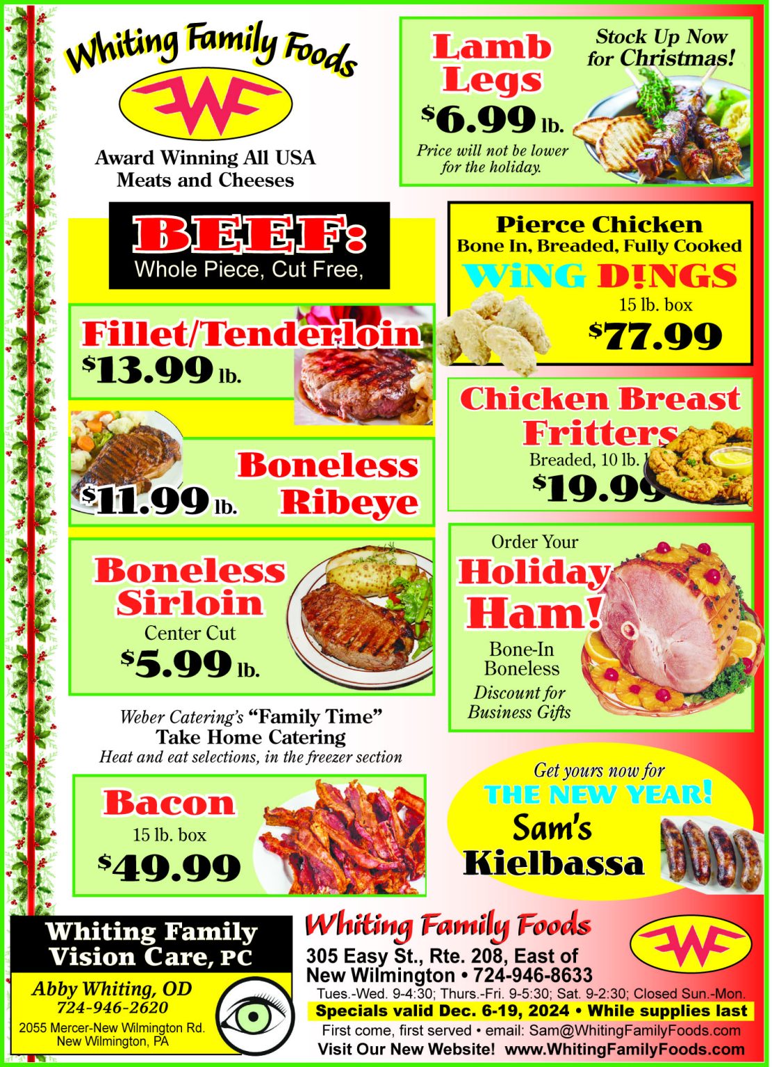 Pricelist / Specials - Whiting Family Foods